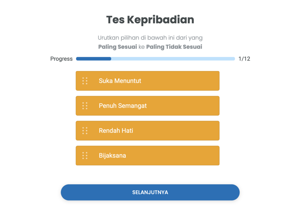 Jasa Pembuatan Sistem / Aplikasi Tes Psikologi dan Kepribadian