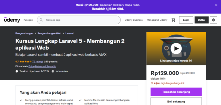 10+ Kursus Framework Laravel Terbaik (Bersertifikat)