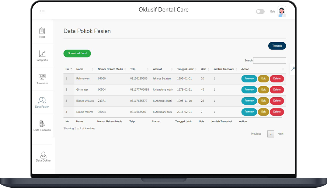 Jasa Pembuatan Aplikasi Sistem Klinik Gigi (Dental Care)